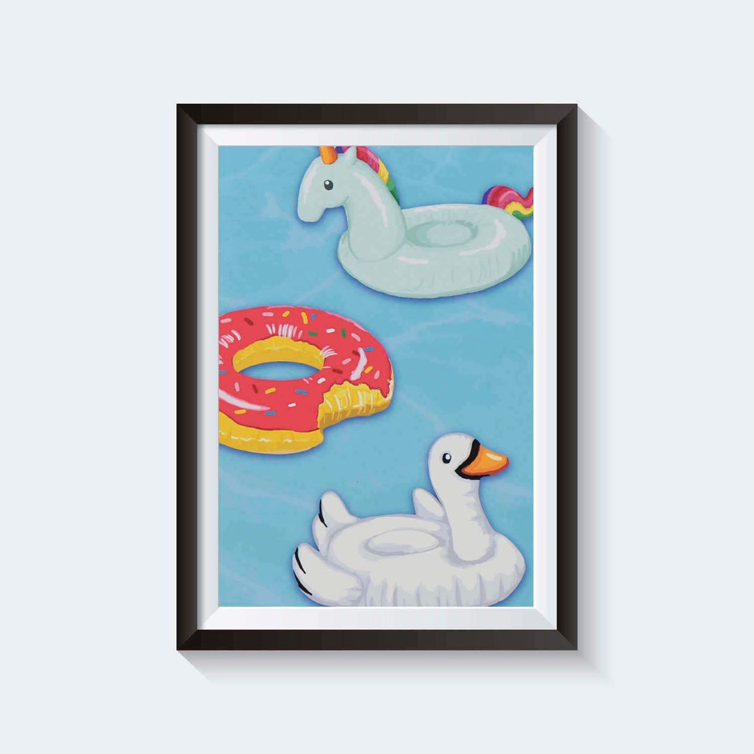 Pool Party Art Print, Printable Large Poster, Digital Download - Etsy