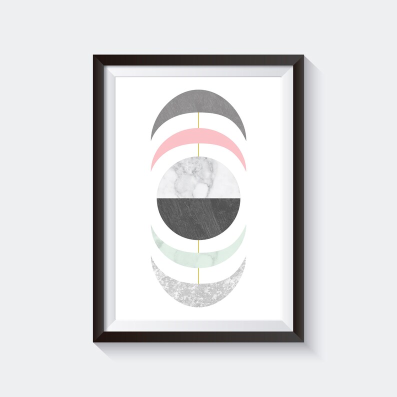 Half Moons Art Print, Printable Large Poster, Digital Download, Mid ...