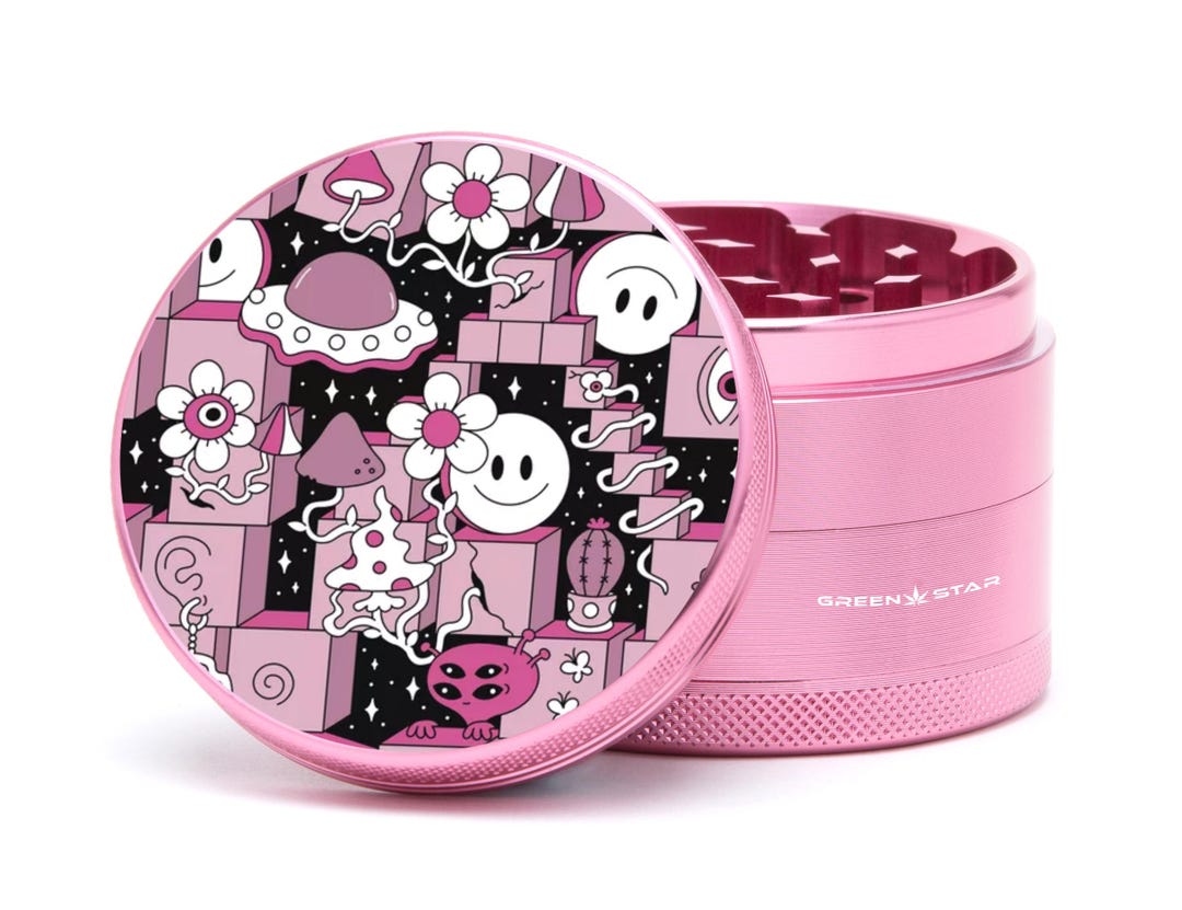 Psychedelic Herb Grinder Trippy Alien Grinder Mushroom Herb Grinder ...