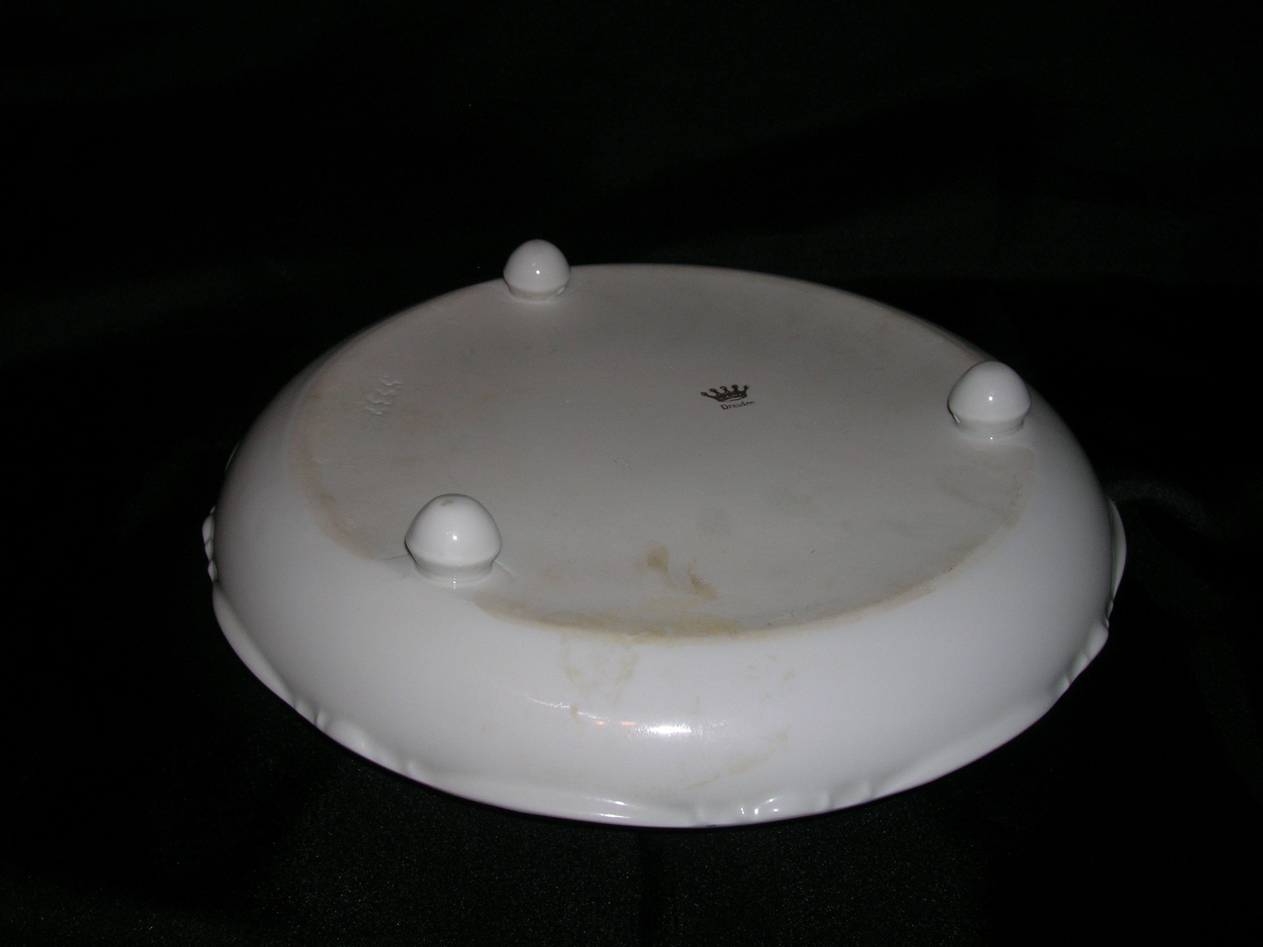 Vintage DRESDEN Centerpiece Bowl With Gold Trim - Etsy