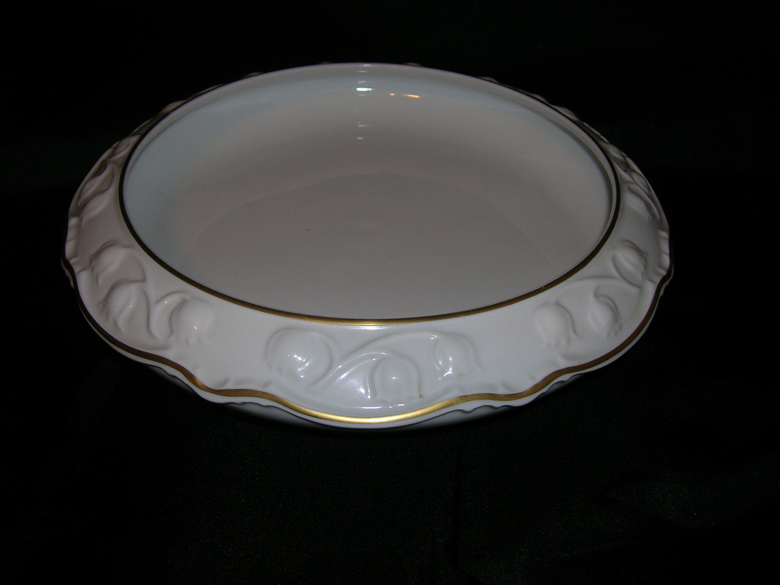 Vintage DRESDEN Centerpiece Bowl With Gold Trim - Etsy