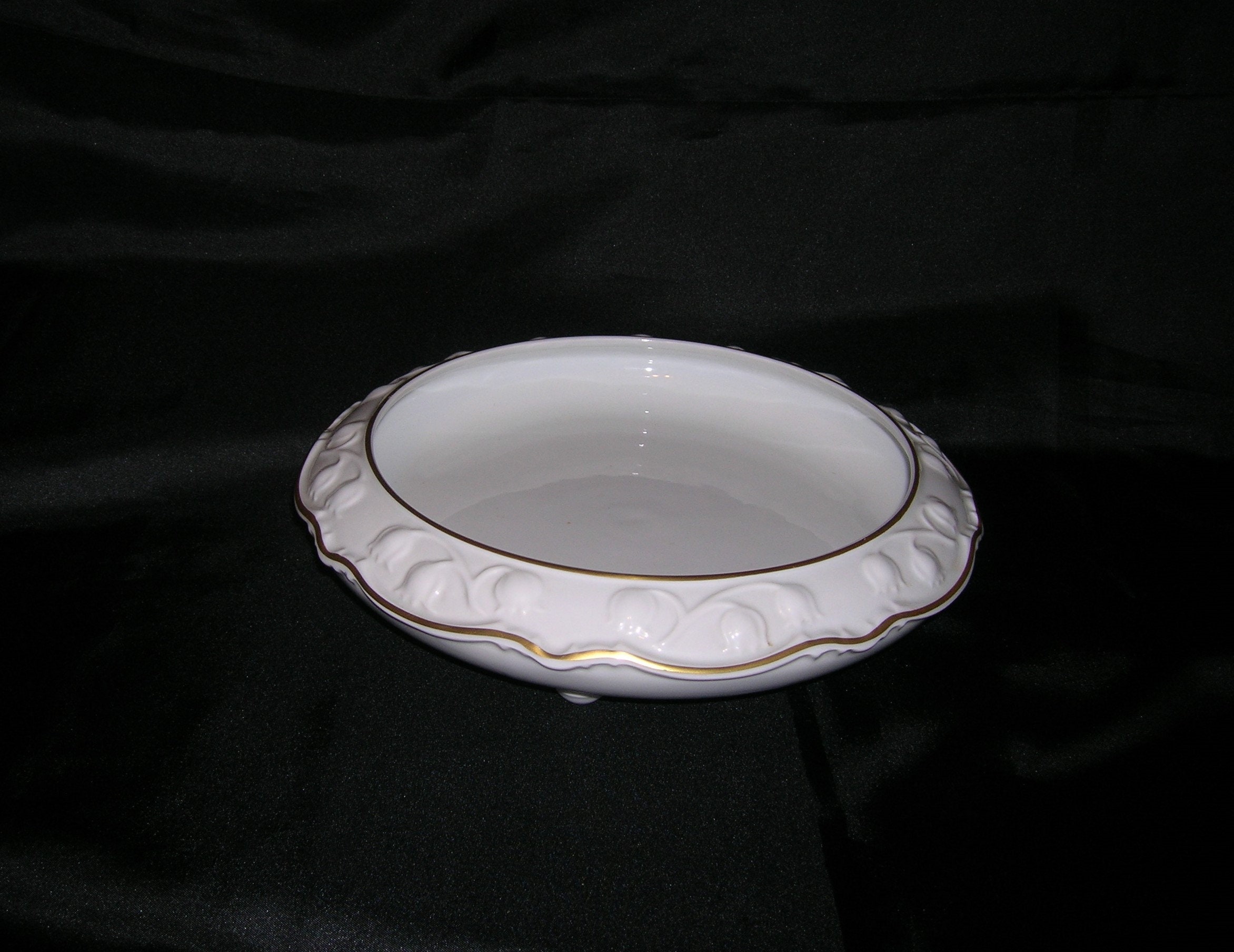 Vintage DRESDEN Centerpiece Bowl With Gold Trim - Etsy