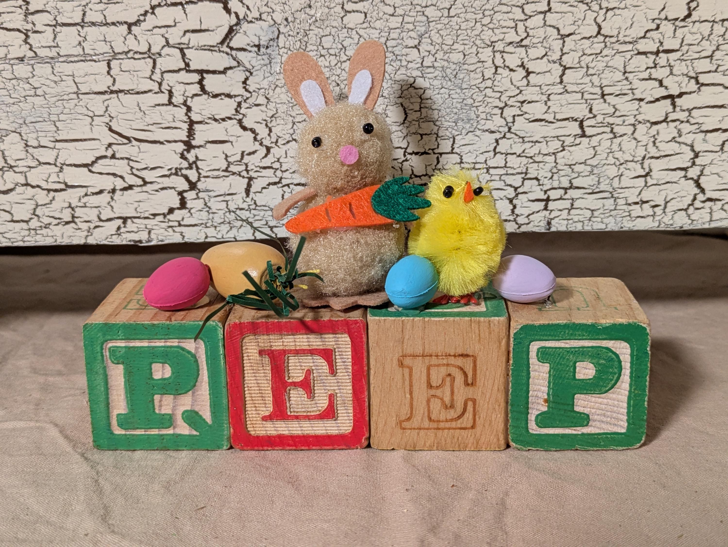 Vintage Easter Block Decor - Etsy