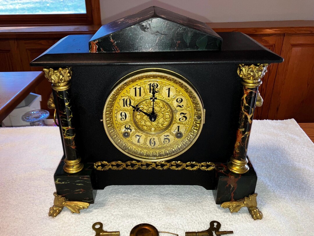 1910’s Antique Gilbert Mantel Shelf Clock Working Correctly Saranac ...