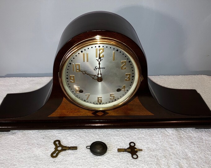 1920's Antique Sessions Mantel Shelf Clock Working Great Camel Back ...