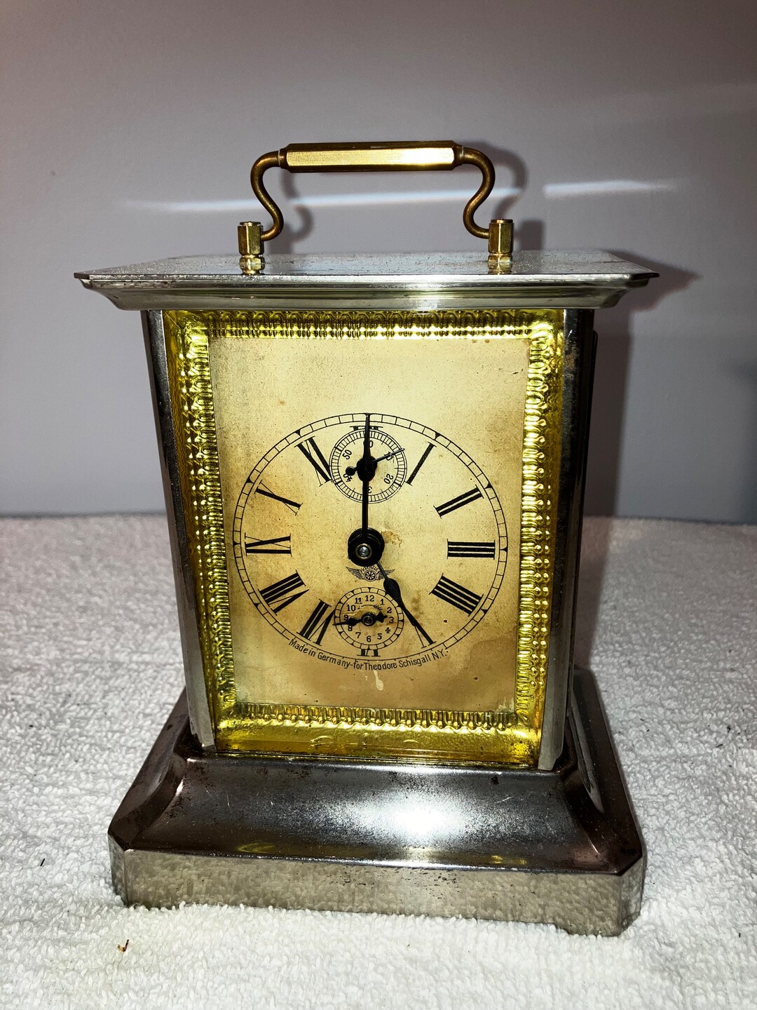 1910s Antique German Carriage Shelf Desk Clock Working Correctly With ...