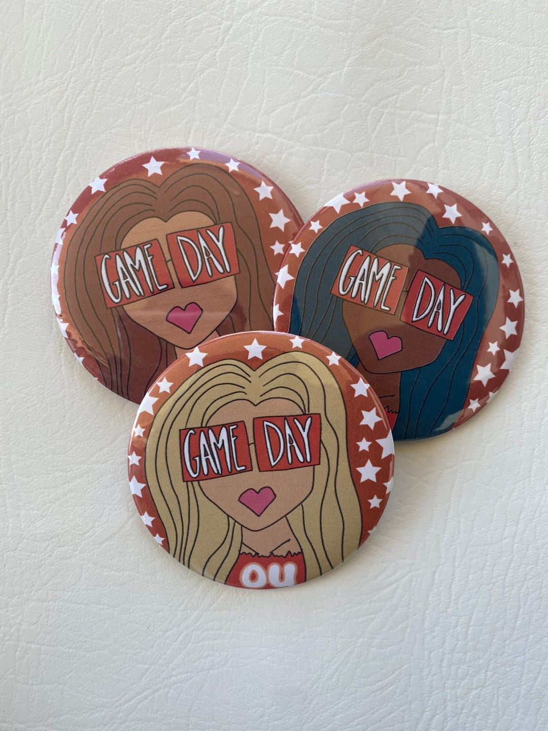 Tailgate Buttons Gameday Girls Football Game Day Pins - Etsy