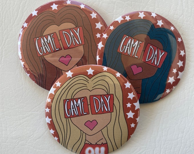 Tailgate Buttons Gameday Girls Football Game Day Pins Customizable Pins ...