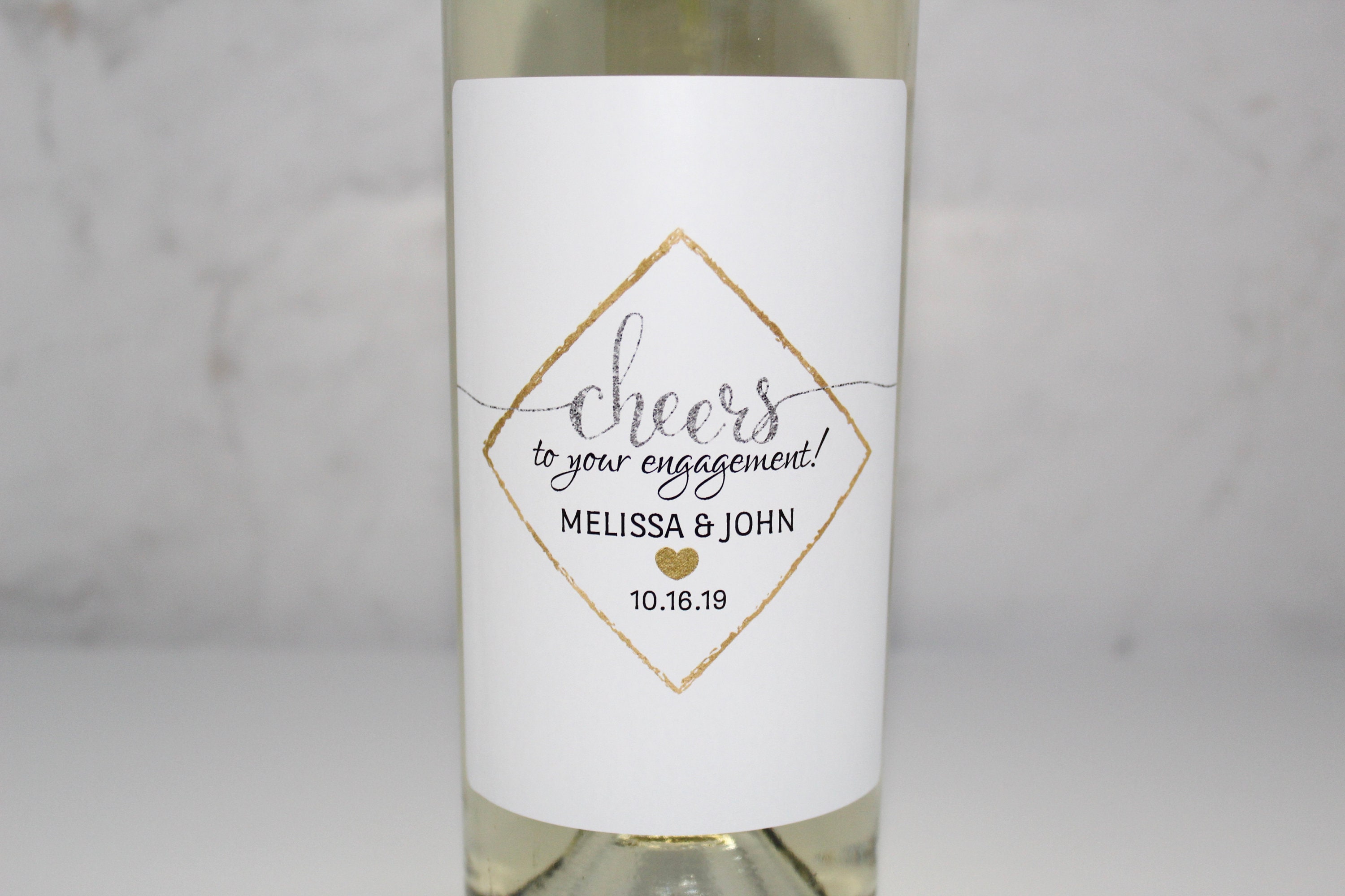 Engagement Wine Label Custom Engagement Gift Personalized - Etsy