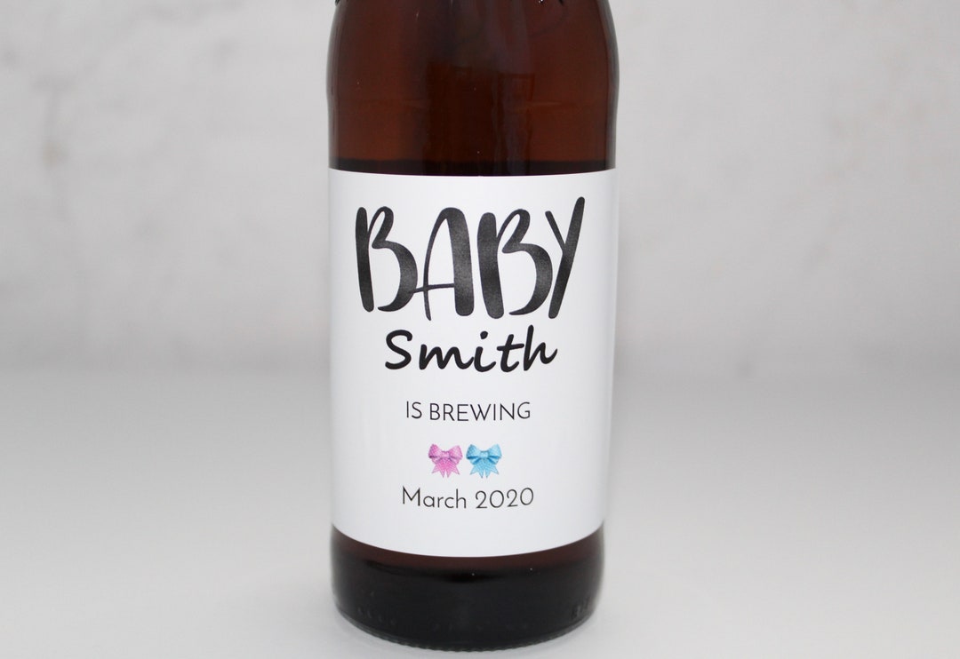 Baby is Brewing Beer Labels Custom Pregnancy Announcement - Etsy