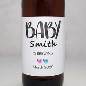 Baby is Brewing Beer Labels Custom Pregnancy Announcement - Etsy