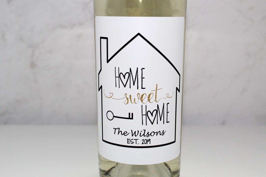 New Home Wine Label Custom Housewarming Gift Personalized - Etsy
