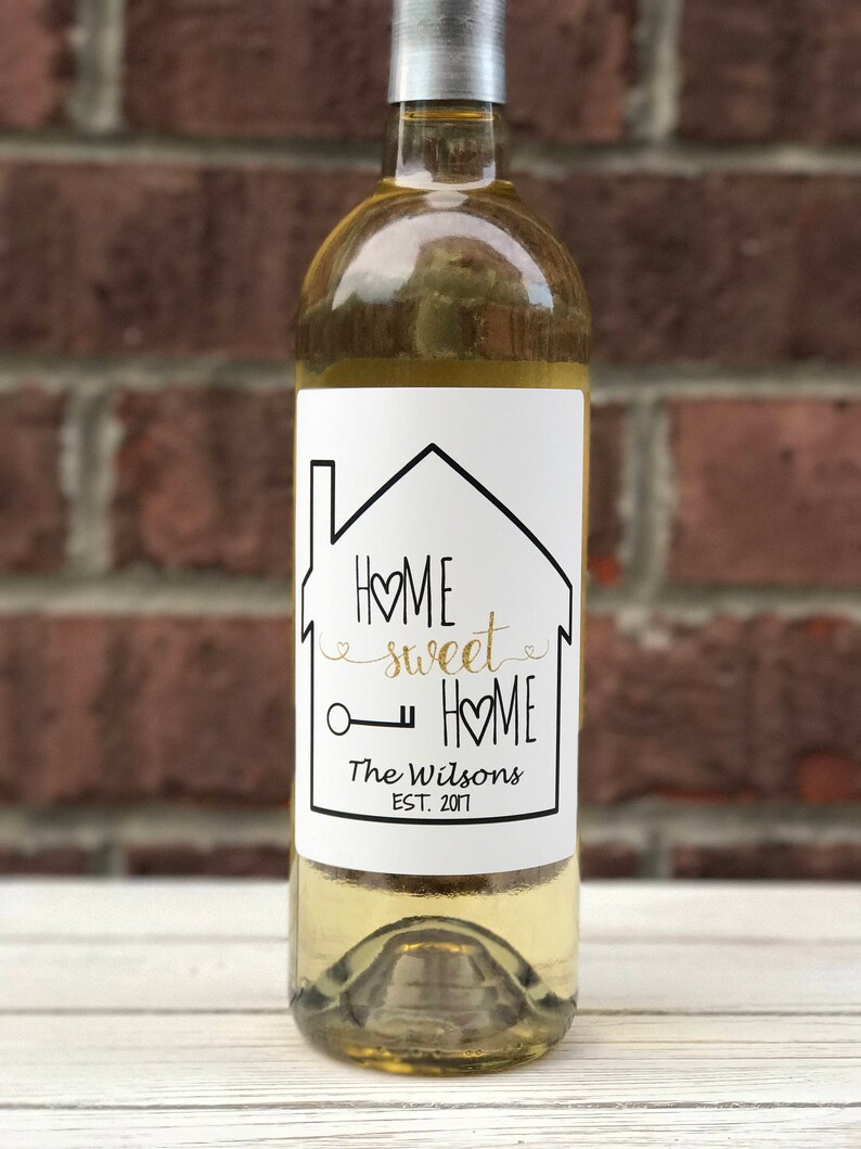 New Home Wine Label Custom Housewarming Gift Personalized - Etsy