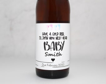 Baby is Brewing Beer Labels Custom Pregnancy Announcement | Etsy