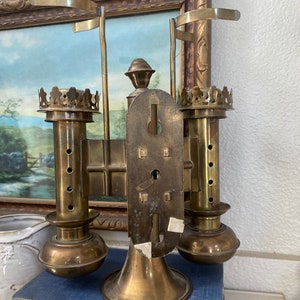 Antique Brass Railway Train Car Double Candle Sconce, Antique Candle ...