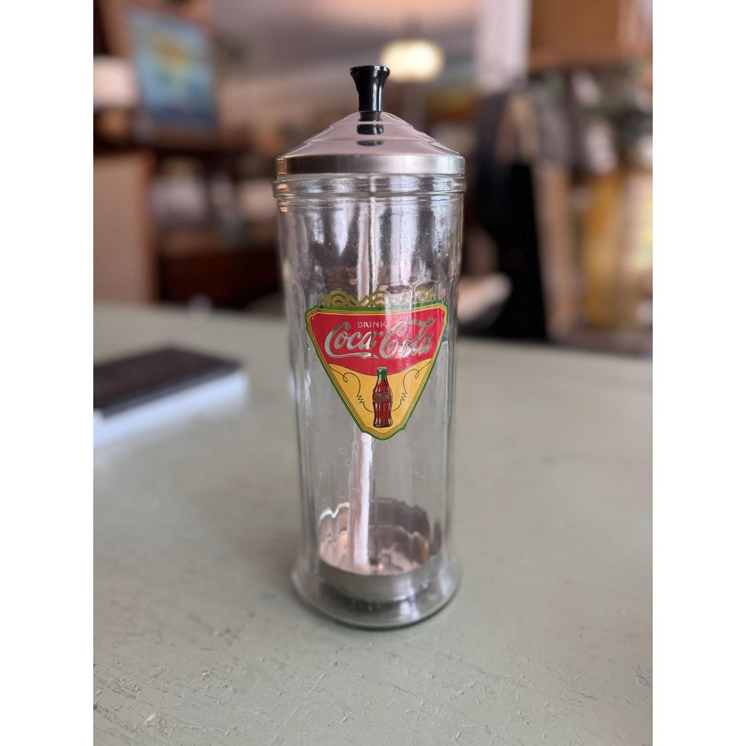 Coca Cola Straw Dispenser Vintage Style 1990s Reproduction - Etsy
