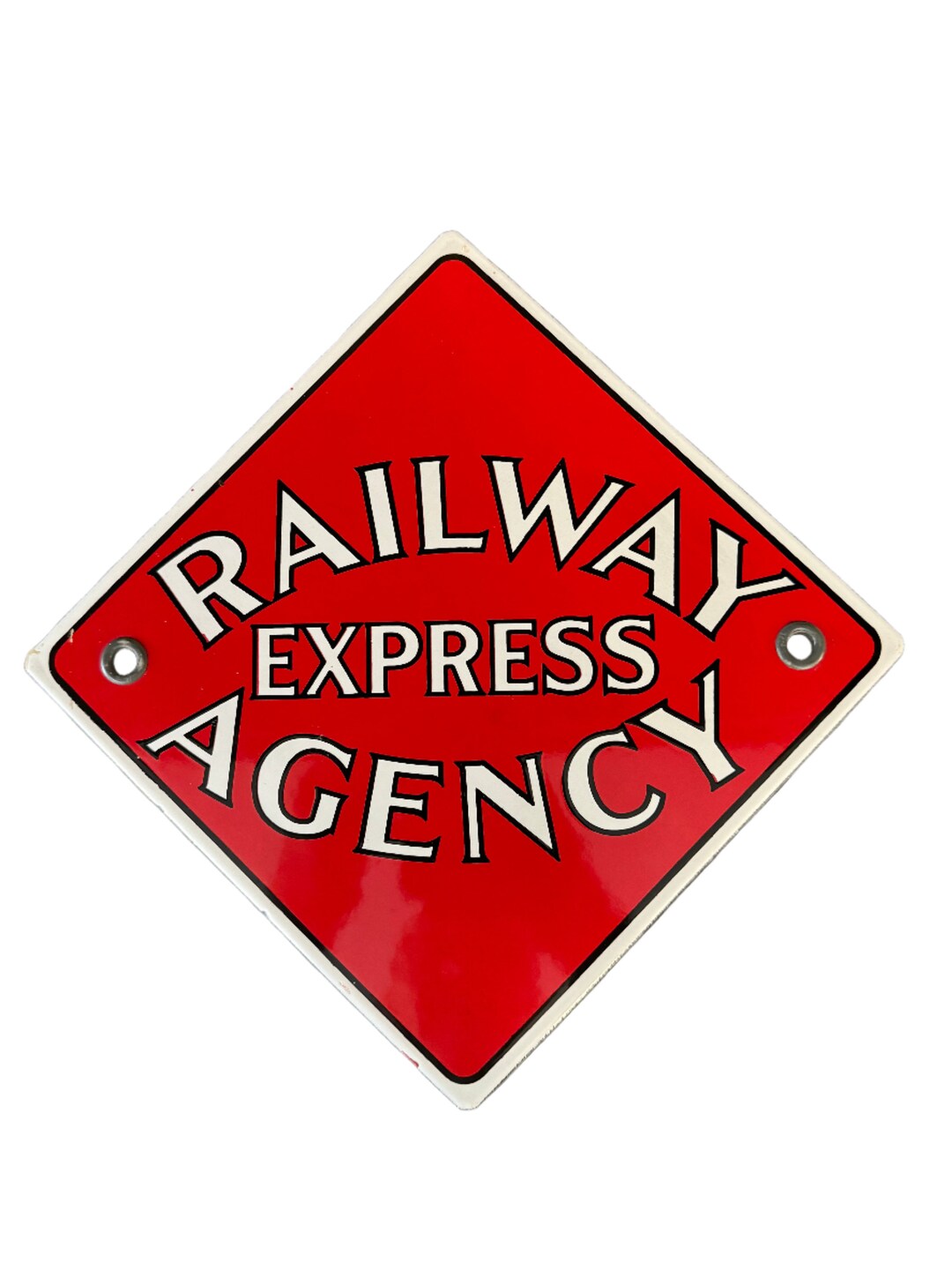 Vintage Railway Express Agency Porcelain Sign, Railway Express Sign ...