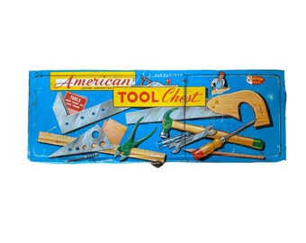 Vintage 1950s Metal Little Jim Tool Chest Box - Etsy