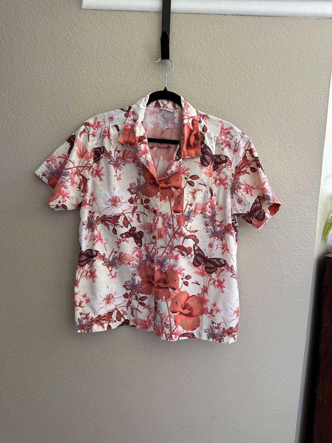 Vintage American Sweetheart Women's Floral Short Sleeve Blouse, Vintage ...