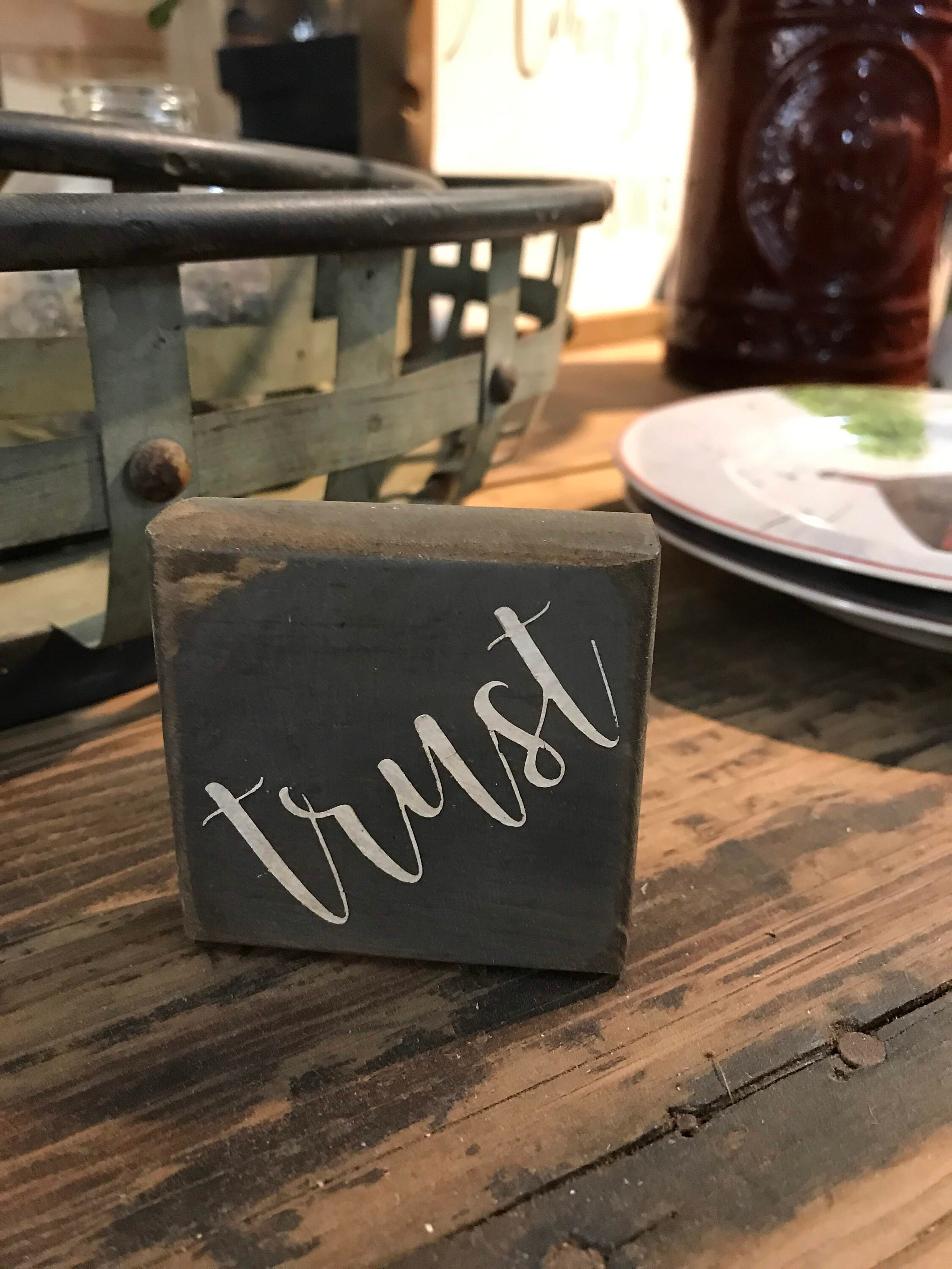 Small Word Wood Block Small Love Sign Small Grace Sign - Etsy