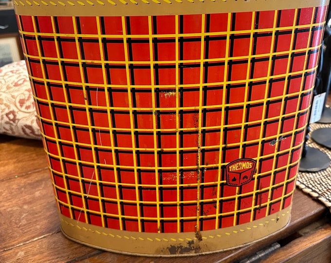 Vintage Thermos Oval Cooler Plaid Thermos Oval Cooler Thermos Chest ...