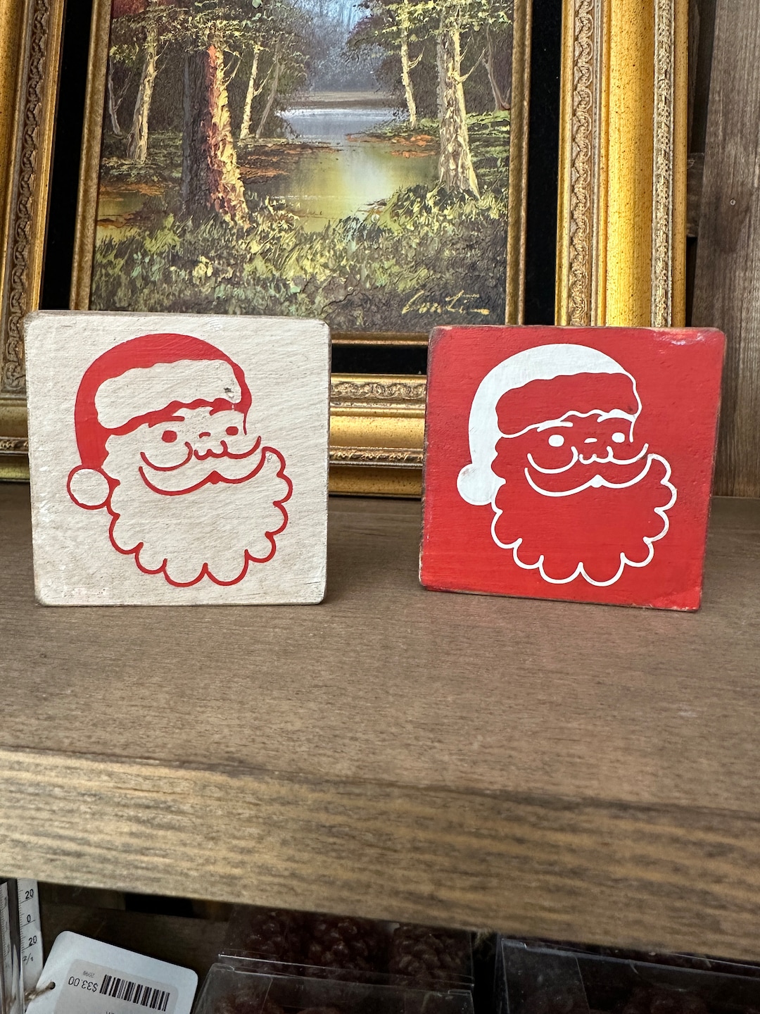 Handmade Santa Wood Sign, Small Wood Sign, Christmas Decor, Mantle ...