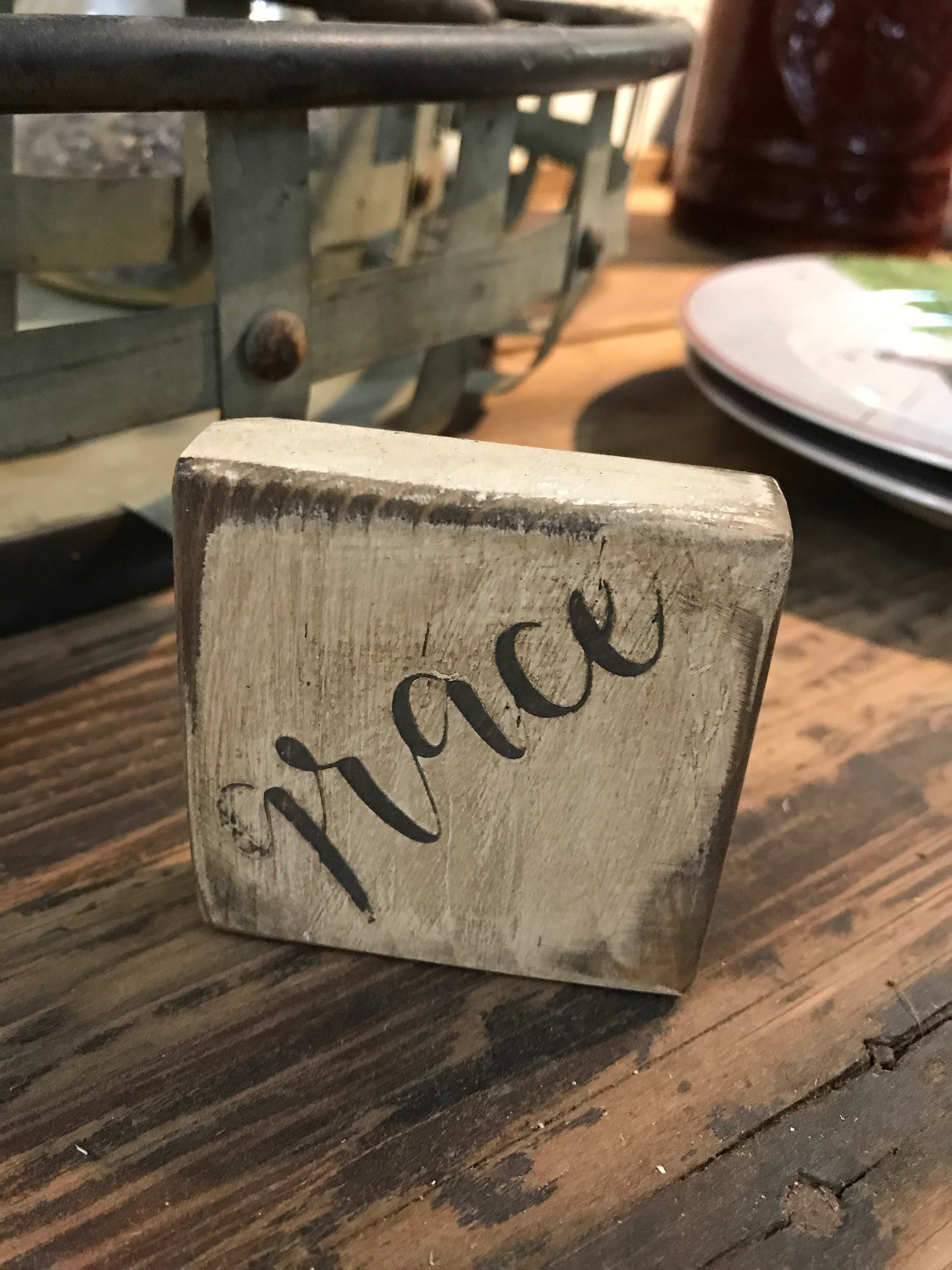 Small Word Wood Block Small Love Sign Small Grace Sign - Etsy