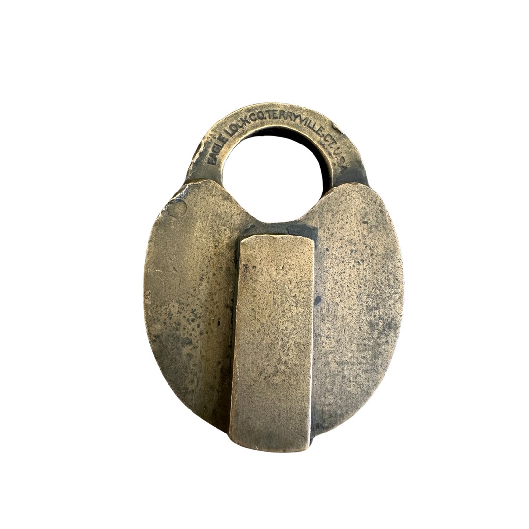 Antique Solid Brass Eagle Railroad Padlock, Brass Eagle Railroad Lock ...