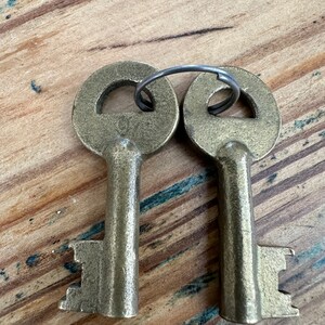 Pair of Antique Brass Railroad Keys, Brass Railroad Keys, Set of ...