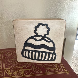 Winter Hat Wood Sign, Small Wood Sign, Winter Decor, Mantle Decor ...