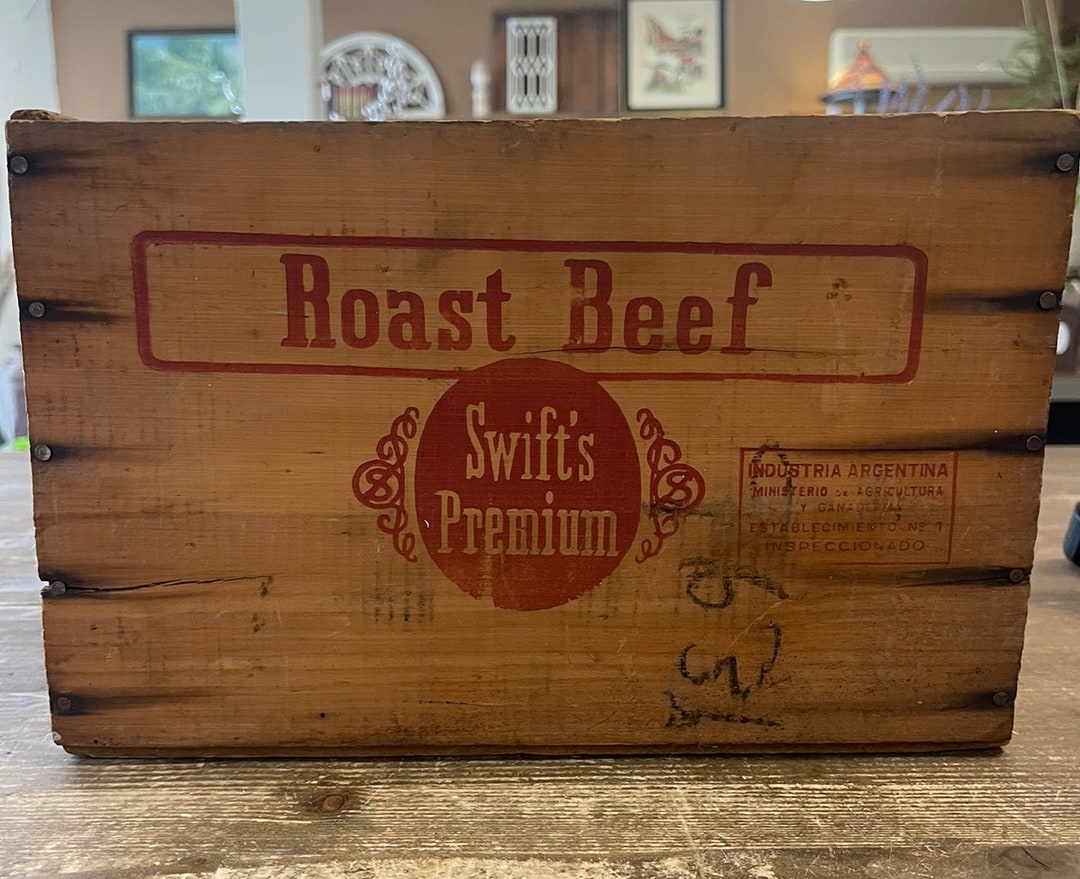 Vintage Swifts Premium Roast Beef Crate, Roast Beef Crate, Wood Crate ...