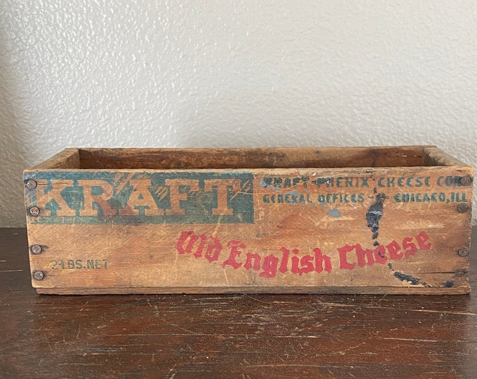 Antique Kraft Wooden Cheese Box, Kraft Cheese, Kraft Cheese Box, Cheese ...