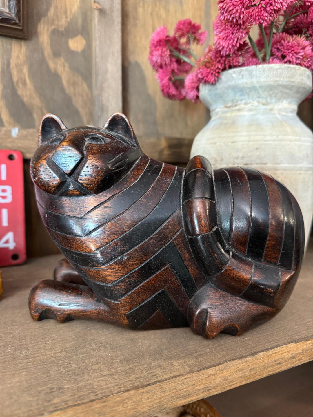 Carved Mahogany Cat Anglo Indian, Cat Carving, Carved Mahogany Cat ...