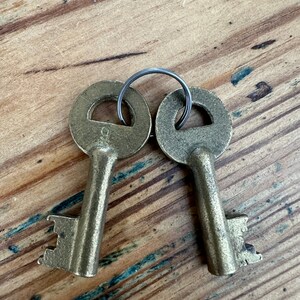 Pair of Antique Brass Railroad Keys, Brass Railroad Keys, Set of ...