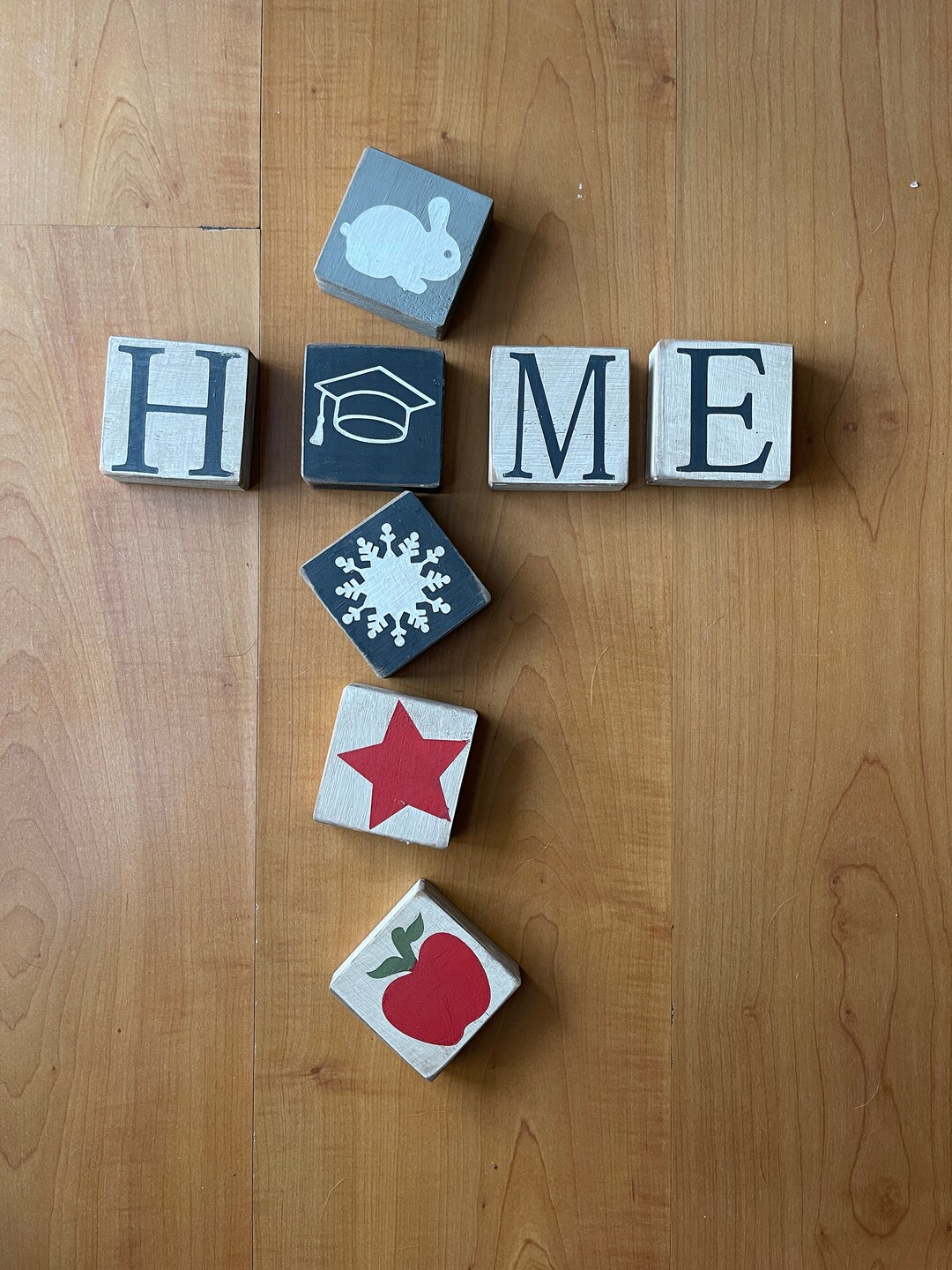 Interchangeable Inserts for HOME Wood Blocks, Small Wood Sign, Tiered ...
