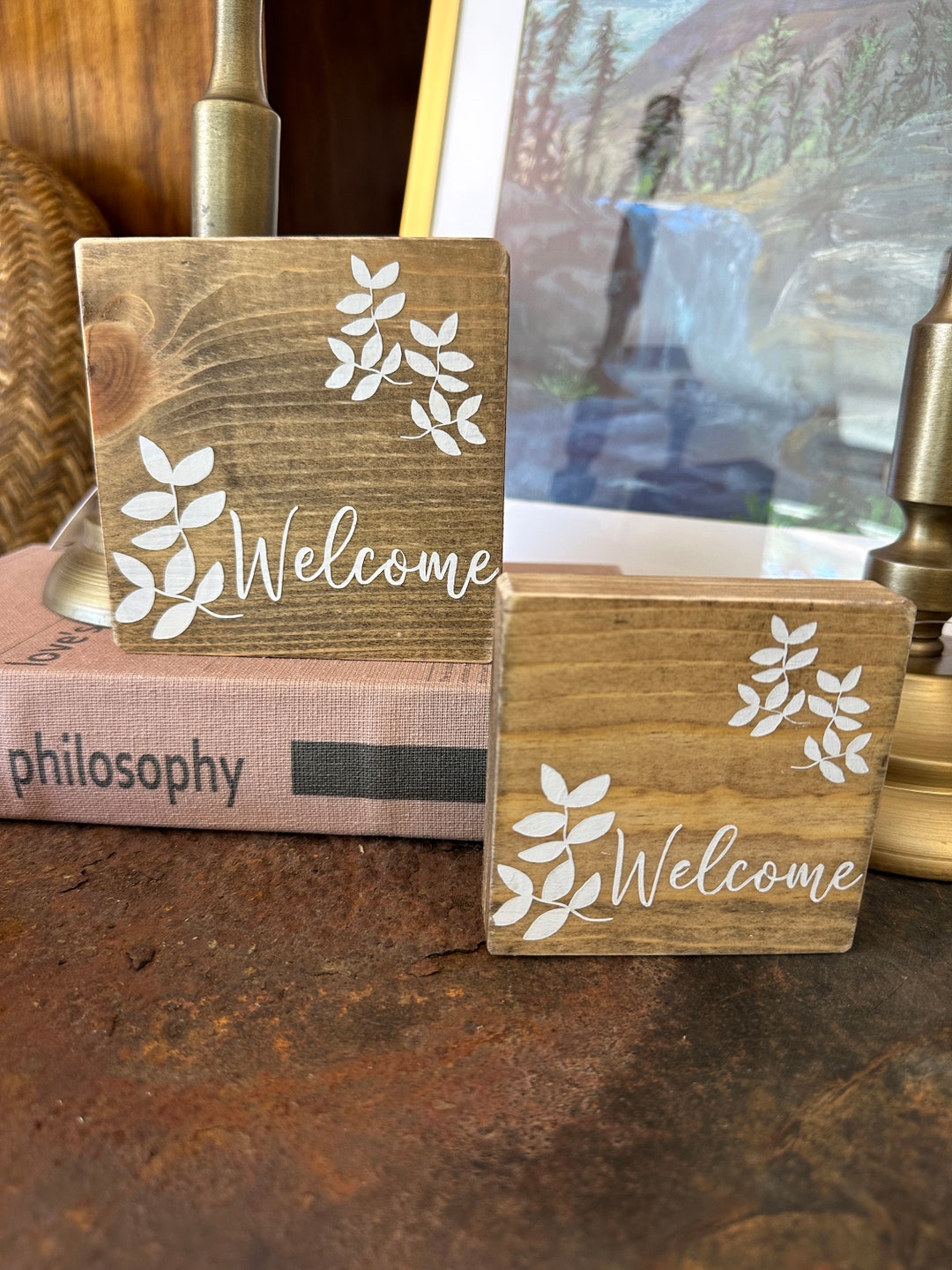 Welcome Wood Sign, Welcome Sign, Small Wood Sign, Mantle Decor, Shelf ...