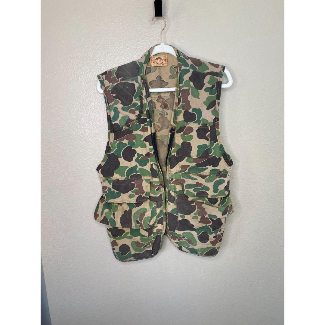 Vintage Saf T Bak Mens Camo Vest, Vintage Saf T Bak, Saf T Bak, Camo ...