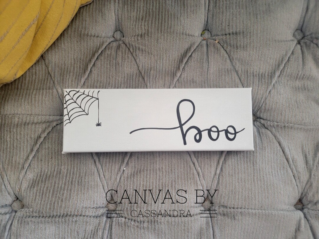 Boo Spider Web Sign- Halloween Boo Decor- Halloween Spider Decor- Hand ...