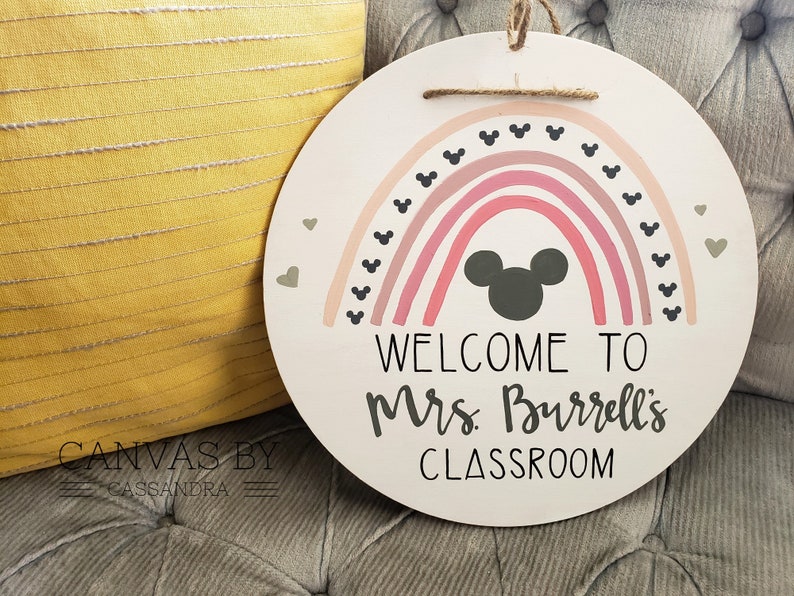 Welcome to Teacher's Classroom Disney Sign Personalized - Etsy