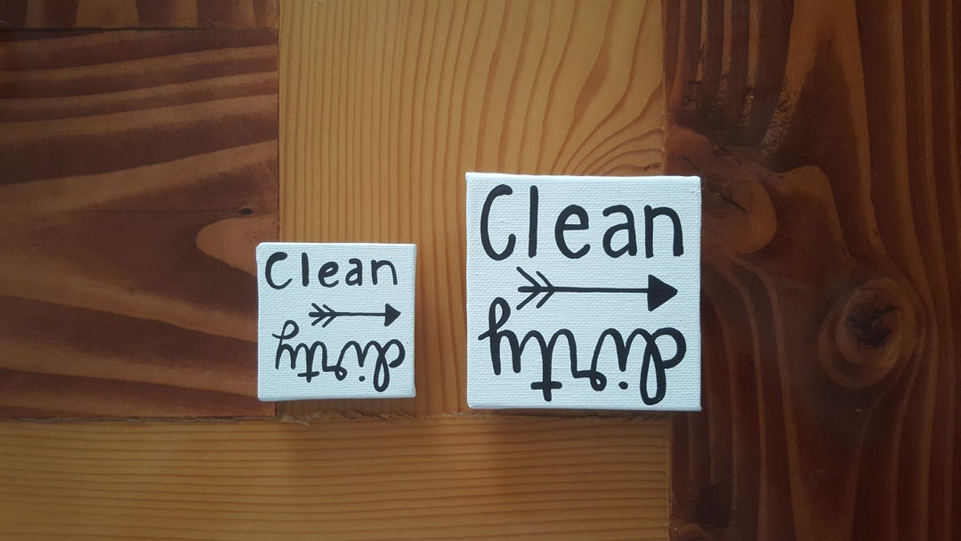 Dishwasher Clean/dirty Magnet- Kitchen Decor- Kitchen Magnet- Canvas ...