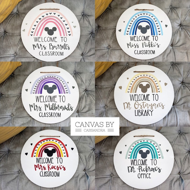 Welcome to Teacher's Classroom Disney Sign Personalized - Etsy