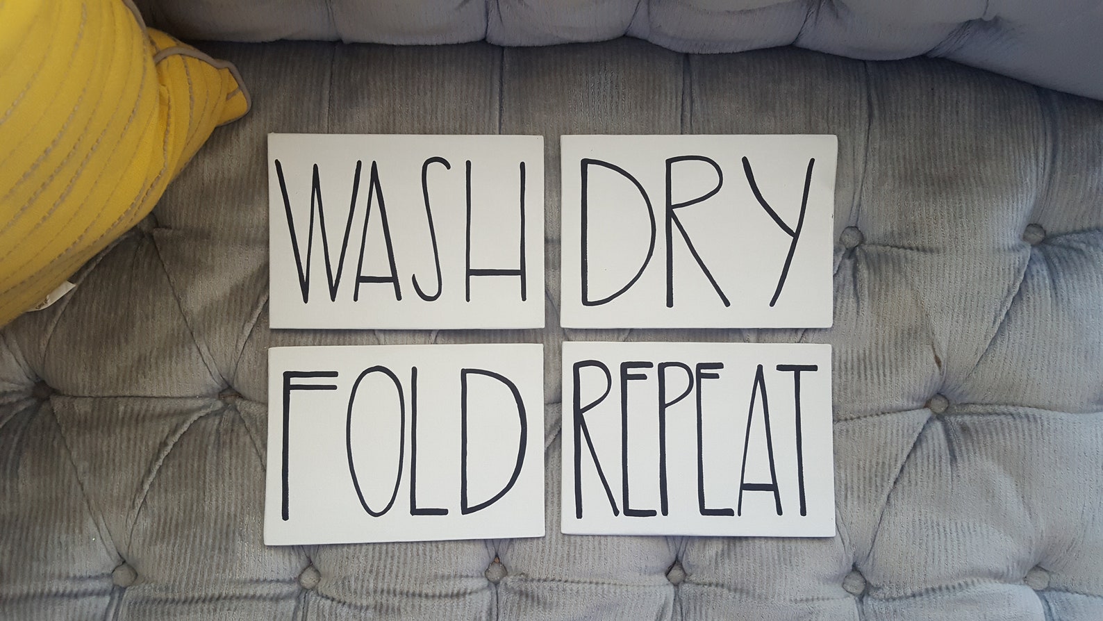 Wash Dry Fold Repeat- Laundry Room Signs- Canvas Art- Set of 4 - Etsy