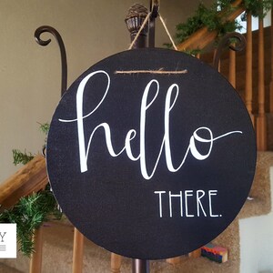 Hello There Door Decor- Welcome Porch Sign- Front Porch Sign- Round ...