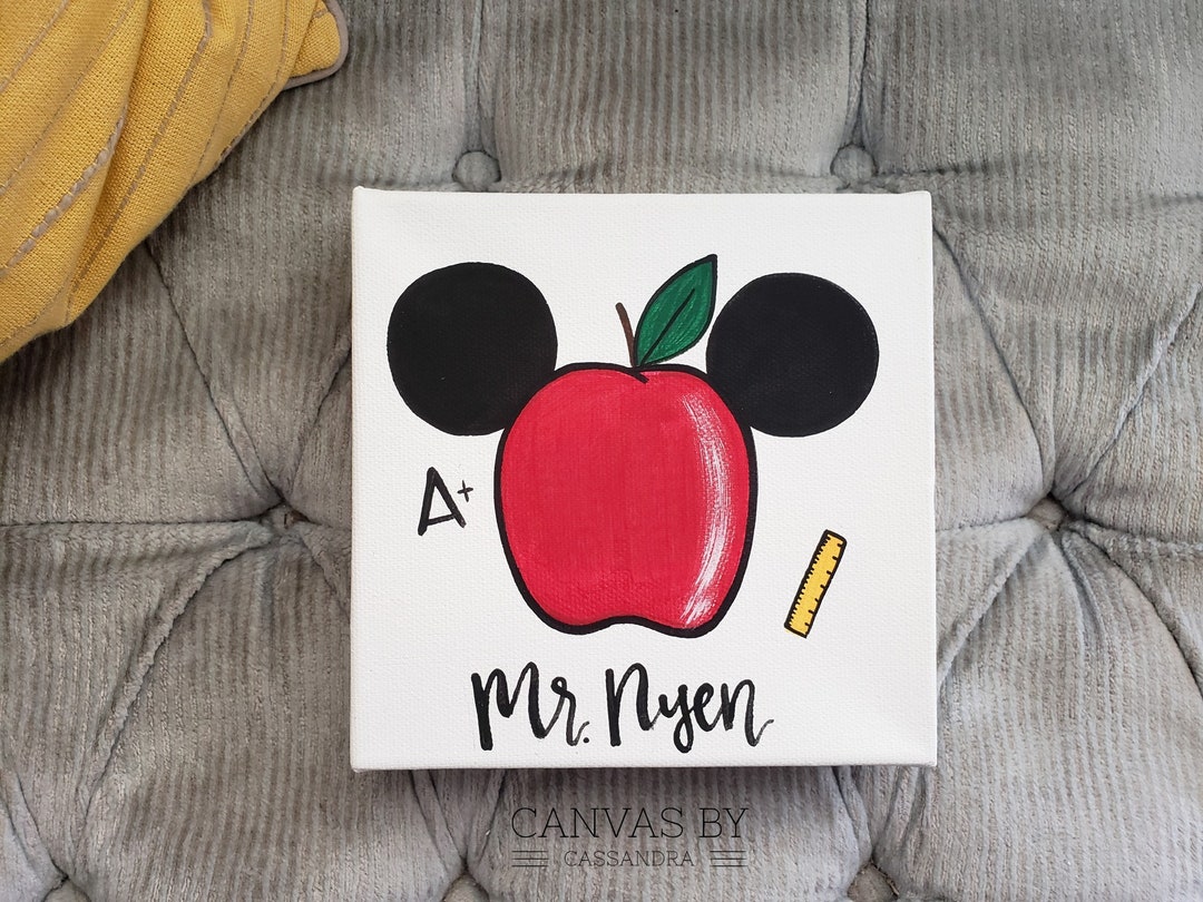 Personalized Mickey the Teacher Block- Disney Accent Decor- Teacher ...