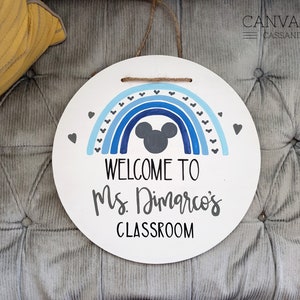 Welcome to Teacher's Classroom Disney Sign- Personalized Teacher Sign ...