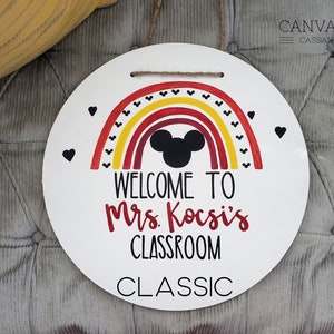 Welcome to Teacher's Classroom Disney Sign- Personalized Teacher Sign ...