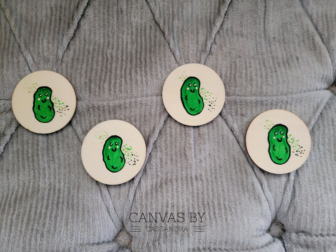 Tiny Happy Pickle Magnet- Pickle Magnet- Pickle Decor- Fridge Decor ...