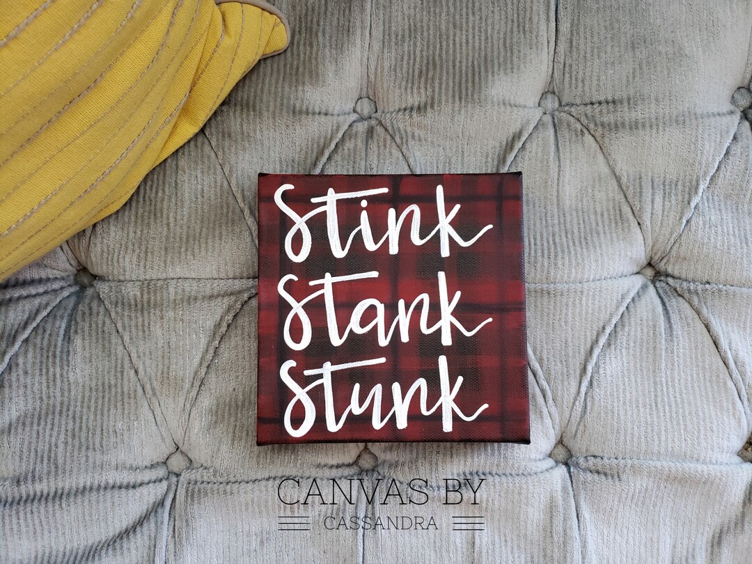 Stink Stank Stunk Buffalo Plaid Block Buffalo Plaid Decor Grinch ...