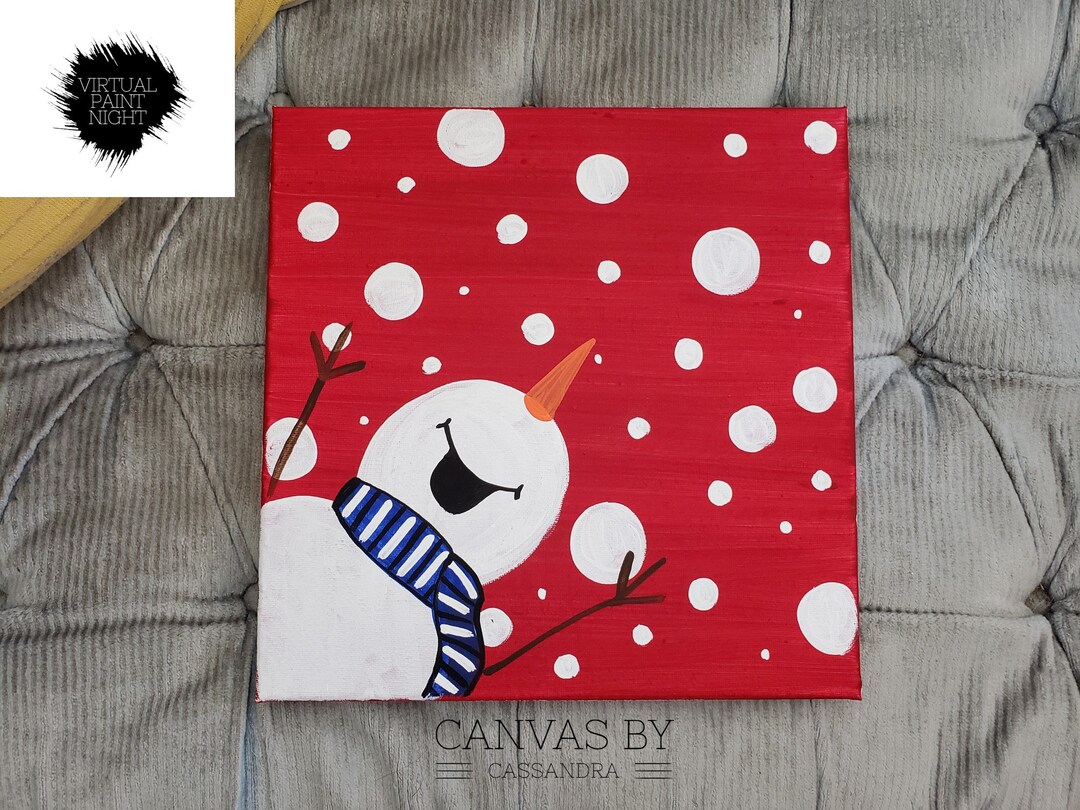 It's Frosty Time Virtual Paint Night Class Recording - Etsy