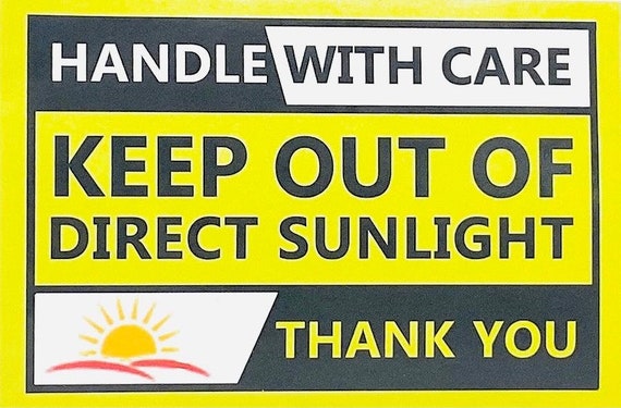 Handle with Care / Keep Out Of Direct Sunlight Stickers | Etsy